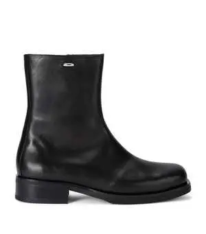 Our Legacy Leather Camion Ankle Boots - Black