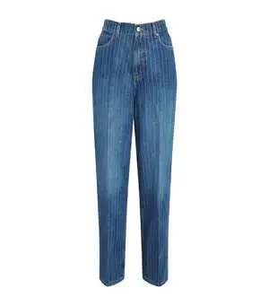 Sandro Stripe Wide-leg Jeans