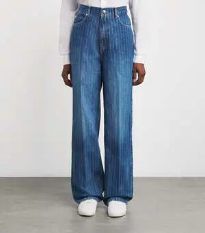 Sandro Stripe Wide-leg Jeans