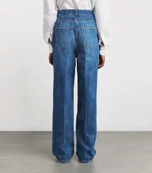 Sandro Stripe Wide-leg Jeans