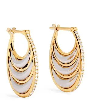 L'ATELIER NAWBAR N93 Triple Bloop Moon Hoop Earrings - Gold