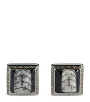 Tateossian Silver Tone Cufflinks & Tie Clips