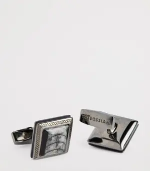 Tateossian Square Engraved Enamel Cufflinks