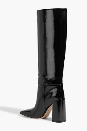 GIANVITO ROSSI Vanta Glossed-leather Knee Boots