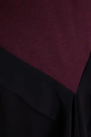 Victoria Beckham Draped Crepe And Wool Turtleneck Maxi Dress