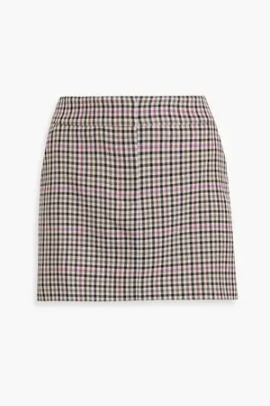 Veronica Beard Checked Tweed Mini Skirt