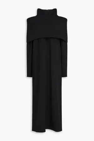 Brunello Cucinelli Cold-shoulder Wool-blend Jersey Midi Dress