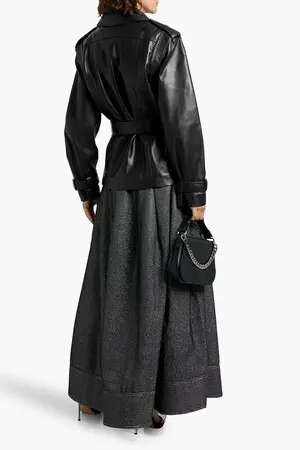 Alberta Ferretti Belted Leather Jacket