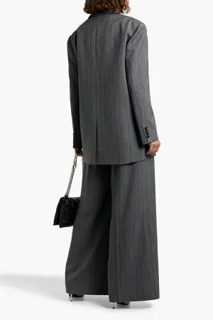 ANINE BING Declan Striped Wool-blend Jacquard Blazer