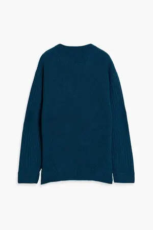 THE ELDER STATESMAN Spliced Ribbed Cashmere Sweater