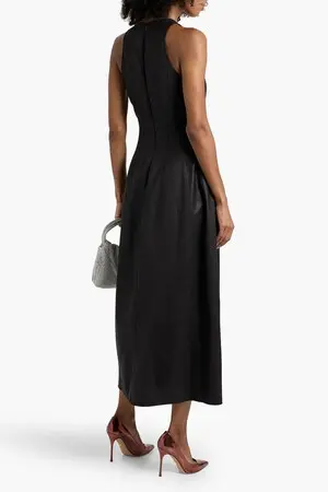 Brunello Cucinelli Metallic Wool-blend Midi Dress