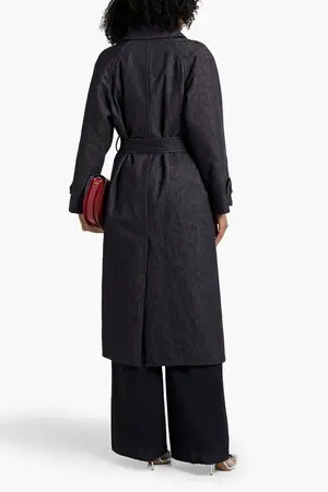 Brunello Cucinelli Bead-embellished Denim Trench Coat