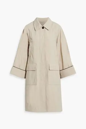 Brunello Cucinelli Canvas Coat With Bead Embellishment