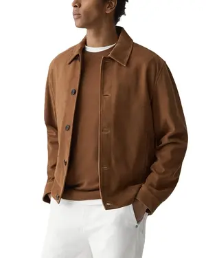 Theory Amos Leather Jacket - Cafe