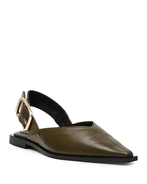 Steve Madden Pointed Flat - Olive Leather