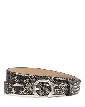 Rag & Bone Audrey Snake Embossed Belt - White Snake