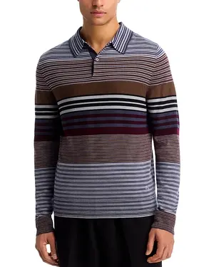 Paul Smith Wool Striped Polo Sweater - Dark Violet