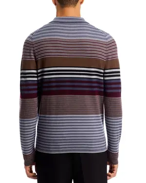 Paul Smith Wool Striped Polo Sweater - Dark Violet