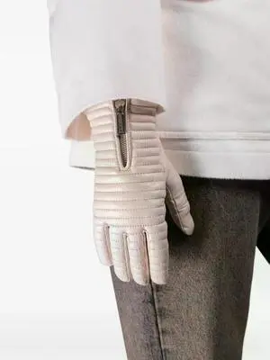 MOORER Quilted Zip-fastening Gloves
