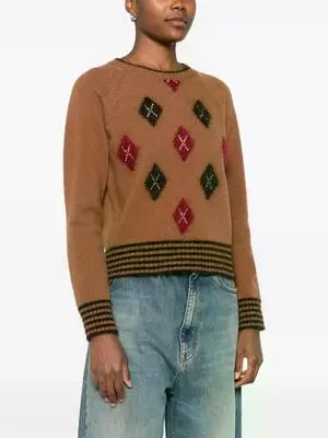 Seafarer Diamond-pattern Crew-neck Sweater
