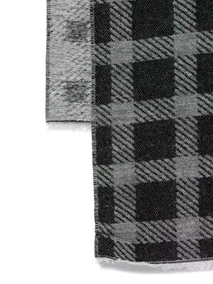 Emporio Armani Check-pattern Logo Scarf