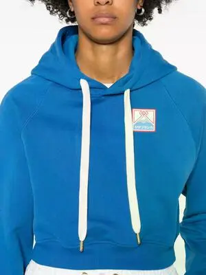 Casablanca Cropped Cotton Hoodie