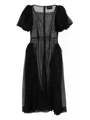 Simone Rocha Puff-sleeve Sheer Overlay Dress