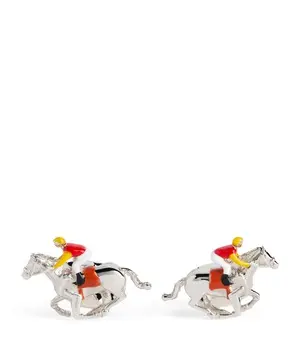 DEAKIN & FRANCIS Sterling Horse And Jockey Cufflinks - Silver