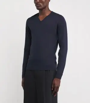 John Smedley Merino Wool Blenheim Sweater - Navy