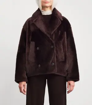 YVES SALOMON Lacon Lambskin Double-breasted Jacket - Red
