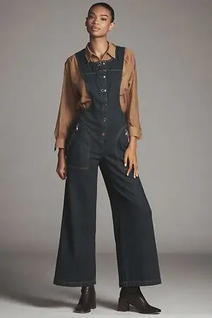 Maeve Button-front Jumpsuit - Rinsed Denim