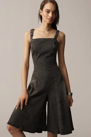 PILCRO Denim Midi Jumpsuit