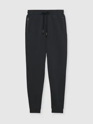 REISS Finch Cotton-blend Drawstring Joggers - Navy