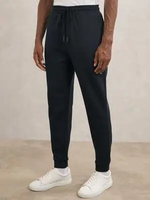 REISS Finch Cotton-blend Drawstring Joggers - Navy