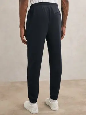 REISS Finch Cotton-blend Drawstring Joggers - Navy