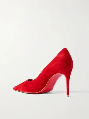CHRISTIAN LOUBOUTIN Kate Max 85 Suede Pumps - Red