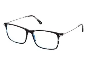 TOM FORD Square Eyeglasses - Dark Teal Havana/dark Ruthenium (ft5758/b 055)