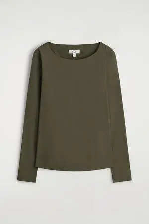 Cos Cotton-blend Jersey Top - Green