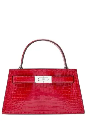 Tory Burch Lee Radziwill Mini Crocodile-effect Top Handle Bag