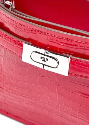 Tory Burch Lee Radziwill Mini Crocodile-effect Top Handle Bag
