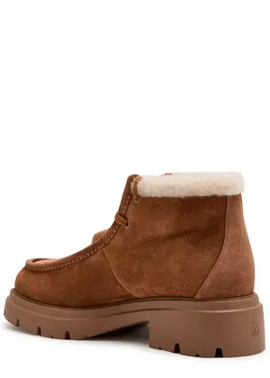 STUART WEITZMAN Hudson Shearling-trimmed Ankle Boots