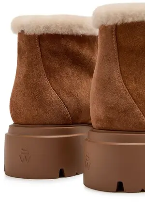 STUART WEITZMAN Hudson Shearling-trimmed Ankle Boots