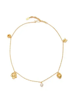 Completedworks Floral Charm-embellished 18kt -plated Necklace - Gold