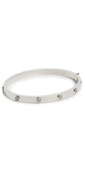 Tory Burch Thin Icon Hinge Bracelet - Tory Silver