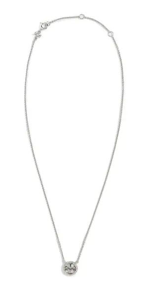 Tory Burch Icon Pavé Pendant Necklace - Tory Silver / Crystal
