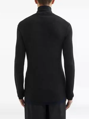 JIL SANDER Wool Layered T-shirt - Black