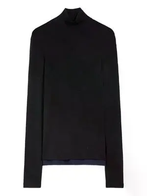 JIL SANDER Wool Layered T-shirt - Black