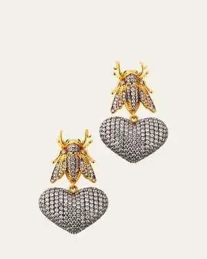 Begum Khan Baby Bee Mon Amour Dangle Earrings - Yg