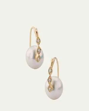 SYDNEY EVAN 14k Gold And Diamond Pearl Earrings