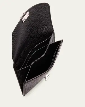 TOTEME T-lock Grained Leather Cardholder - Black